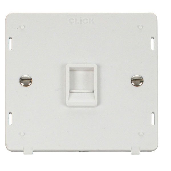 Click Definity Metal Black Single US/Irish RJ11 Outlet with White ...