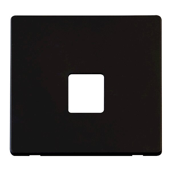 Click Definity Metal Black Single RJ11 Telephone Outlet with Black ...