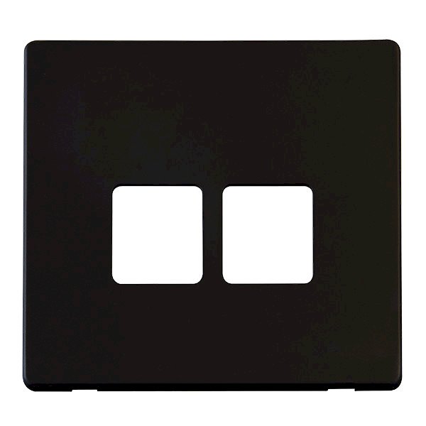 Click Definity Metal Black Twin RJ11 Telephone Outlet with Black Insert ...