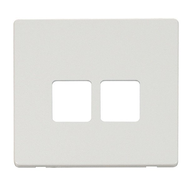 Click Definity Metal White Twin RJ11 Telephone Outlet with White Insert ...