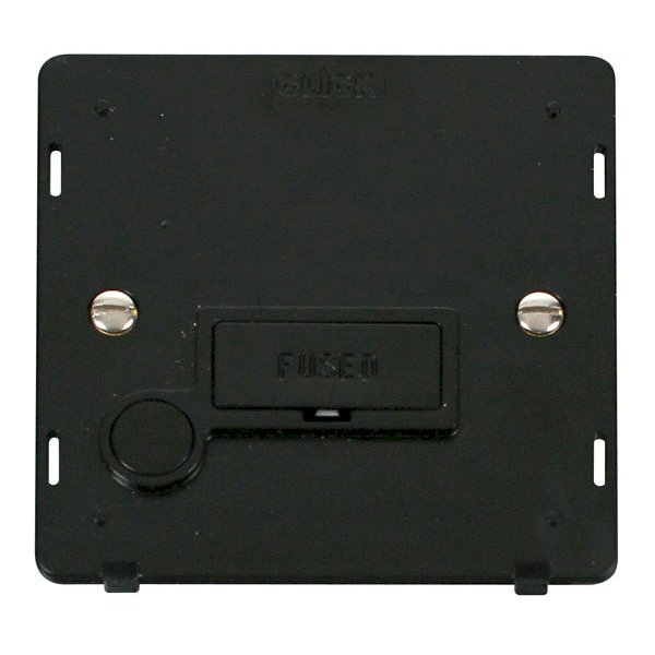 Click Definity Metal Black 13A Fused Connection Unit with Flex Outlet ...
