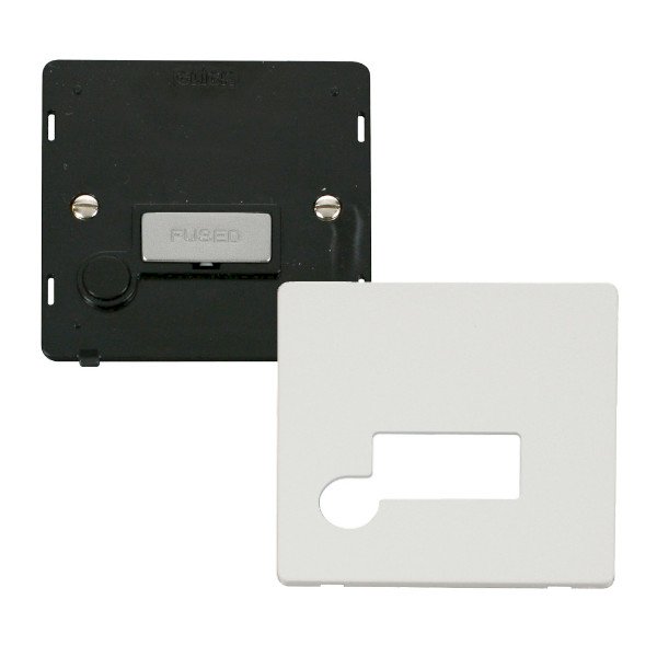 Click Definity Metal White 13A Fused Connection Unit with Flex Outlet ...