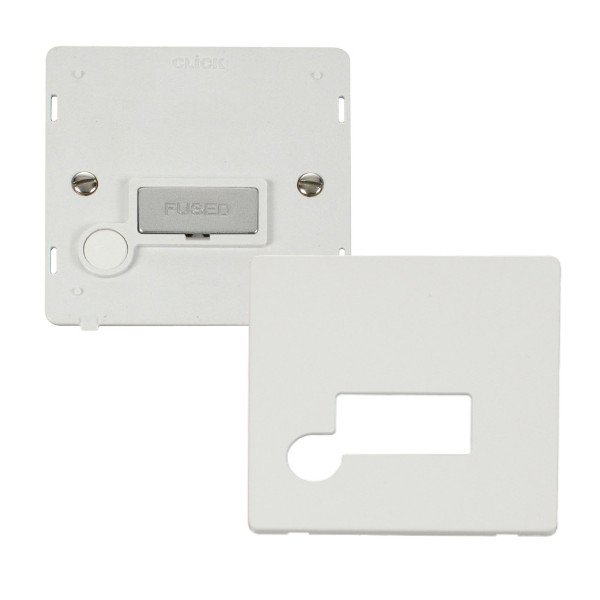 Click Definity Metal White 13A Fused Connection Unit with Flex Outlet ...