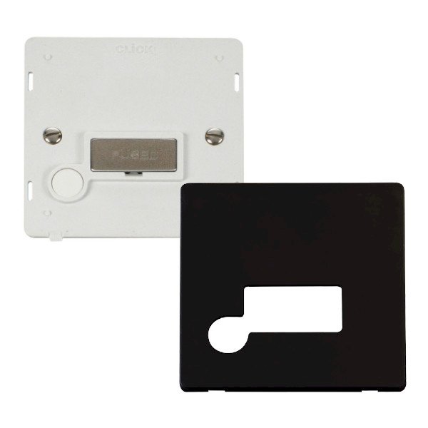 Click Definity Metal Black 13A Fused Connection Unit with Flex Outlet ...