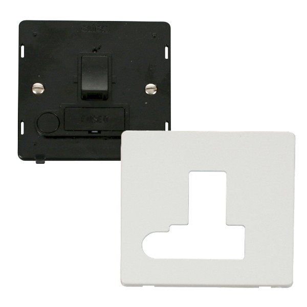 Click Definity Metal White 13A Switched Fused Connection Unit with Flex ...