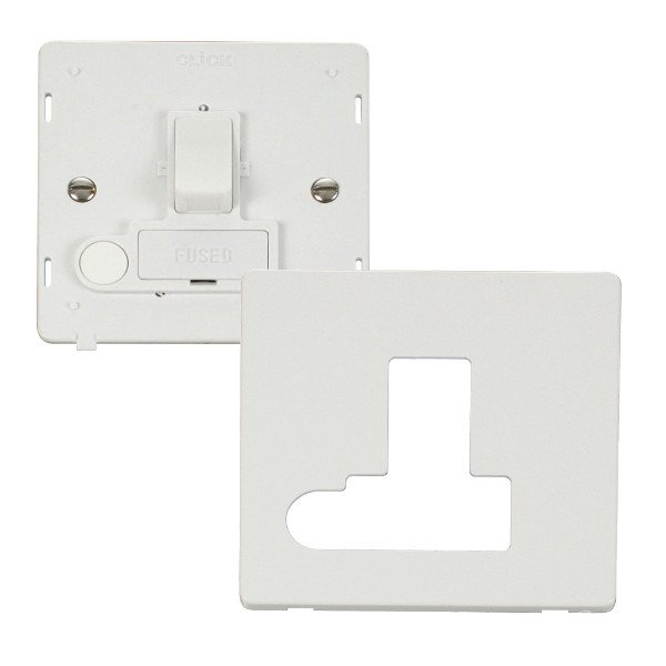 Click Definity Metal White 13A Switched Fused Connection Unit with Flex ...