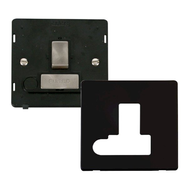 Click Definity Metal Black 13A Switched Fused Connection Unit with Flex ...