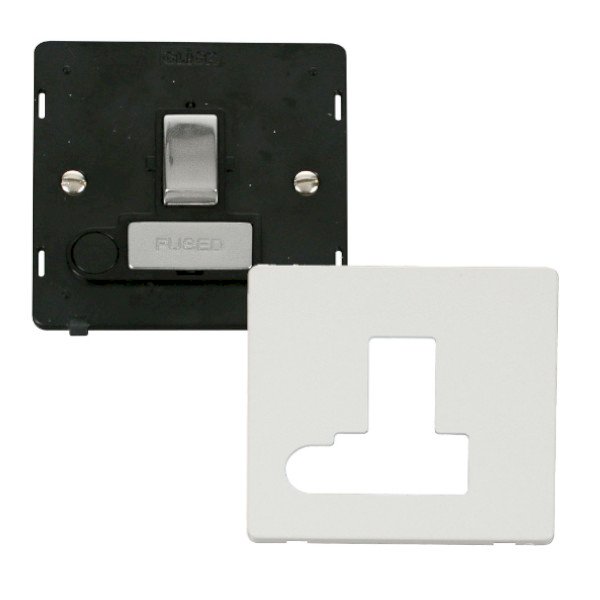Click Definity Metal White 13A Switched Fused Connection Unit with Flex ...