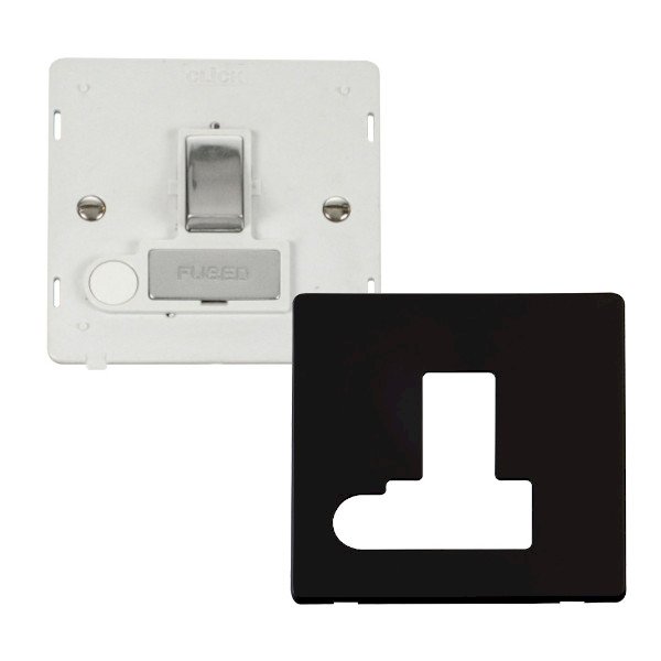 Click Definity Metal Black 13A Switched Fused Connection Unit with Flex ...