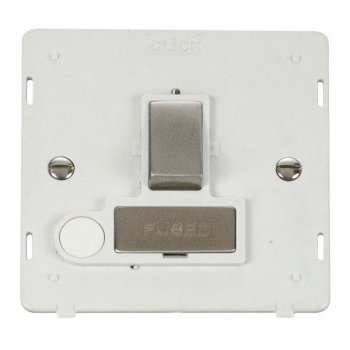 Click Definity Metal White 13A Switched Fused Connection Unit with Flex ...