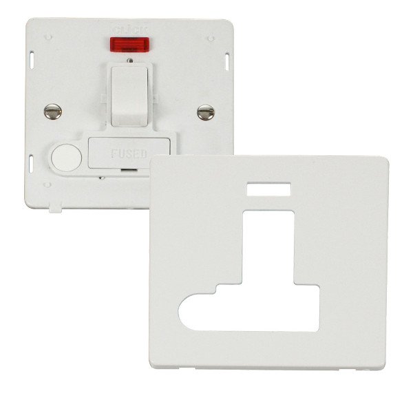 Click Definity Metal White 13A Switched Fused Connection Unit Flex ...