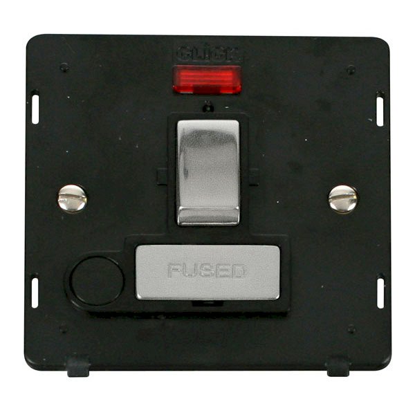 Click Definity Metal Black 13A Switched Fused Connection Unit Flex ...