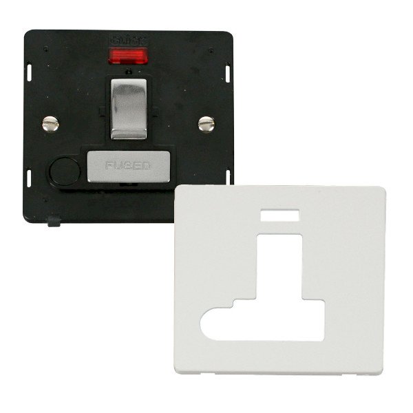 Click Definity Metal White 13A Switched Fused Connection Unit Flex ...