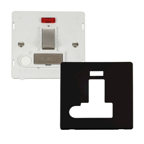 Click Definity Metal Black 13A Switched Fused Connection Unit Flex ...