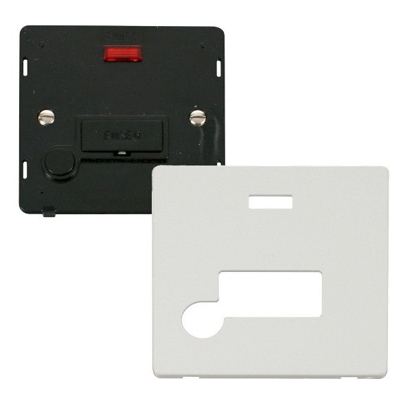 Click Definity Metal White 13A Fused Connection Unit Flex Outlet with ...