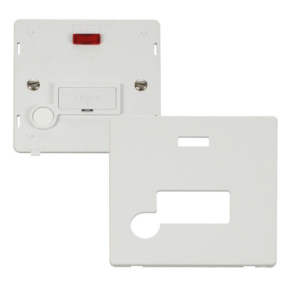 Click Definity Metal White 13A Fused Connection Unit Flex Outlet with ...