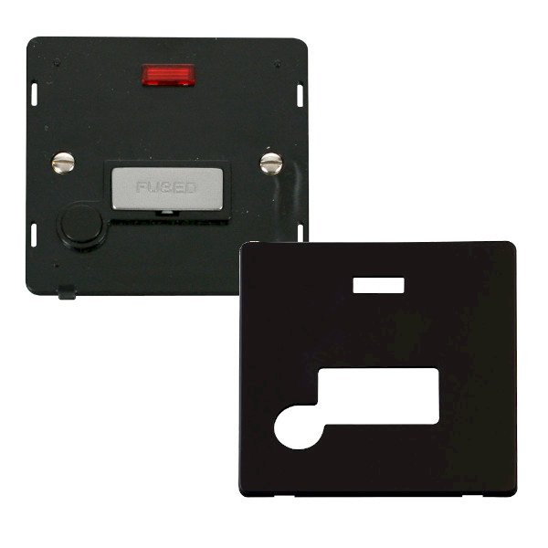 Click Definity Metal Black 13A Fused Connection Unit Flex Outlet with ...