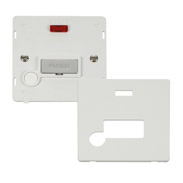 Click Definity Metal White 13A Fused Connection Unit Flex Outlet with ...