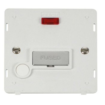 Click Definity Metal White 13A Fused Connection Unit Flex Outlet with ...