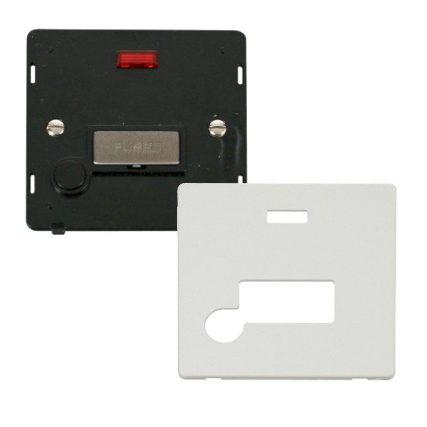 Click Definity Metal White 13A Fused Connection Unit Flex Outlet with ...