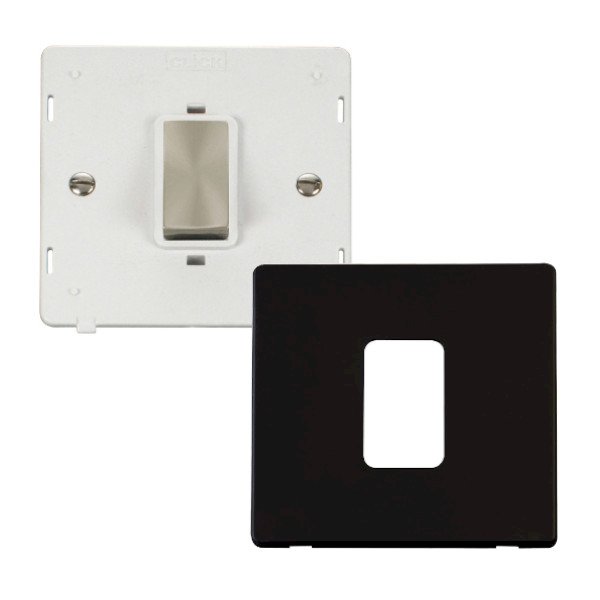 Click Definity Metal Black 45A 1 Gang Double Pole Switch with White ...