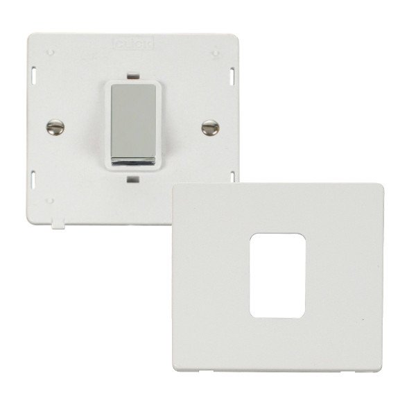 Click Definity Metal White 45A 1 Gang Double Pole Switch with White ...
