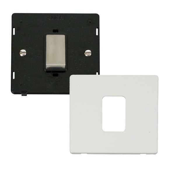 Click Definity Metal White 45A 1 Gang Double Pole Switch with Black ...