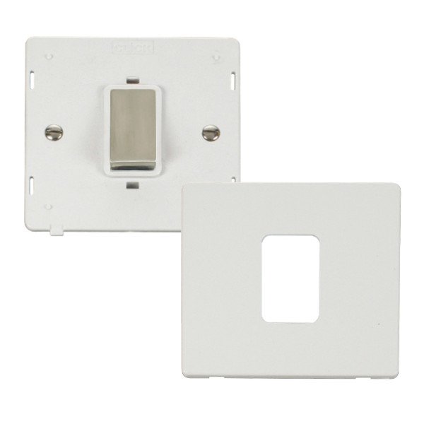 Click Definity Metal White 45A 1 Gang Double Pole Switch with White ...