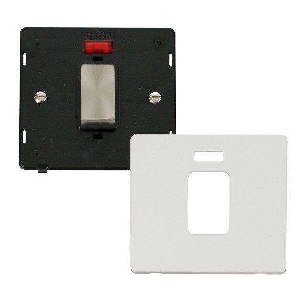 Click Definity Metal White 45A 1 Gang Double Pole Switch with Neon and ...