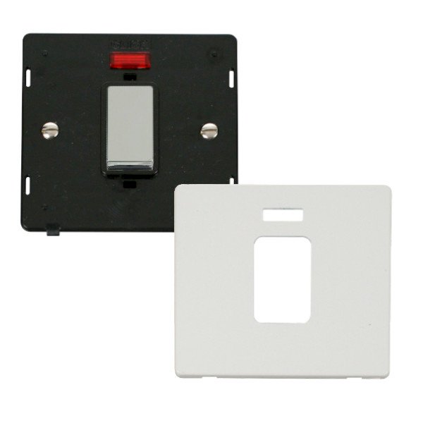 Click Definity Metal White 45A 1 Gang Double Pole Switch with Neon and ...