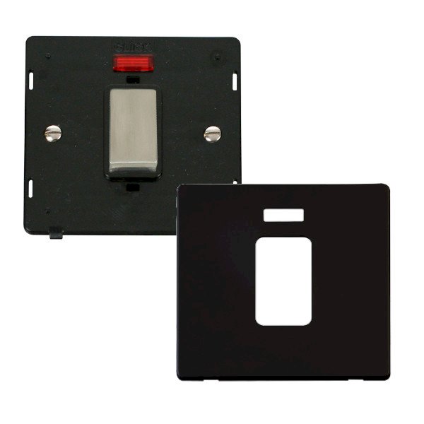 Click Definity Metal Black 45A 1 Gang Double Pole Switch with Neon and ...