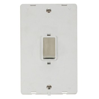 Click Definity Metal Black 45A 2 Gang Double Pole Switch with White ...
