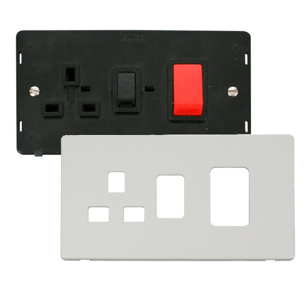 Click Definity Metal White 45A Double Pole Switch and 13A Double Pole ...