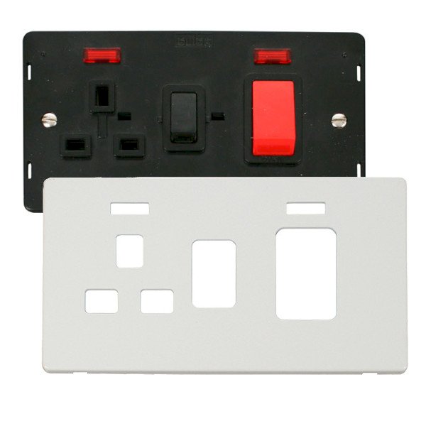 Click Definity Metal White 45A Double Pole Switch and 13A Double Pole ...