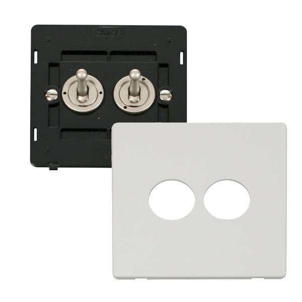 Click Definity Metal White 10AX 2 Gang 2 Way Toggle Switch with Black ...