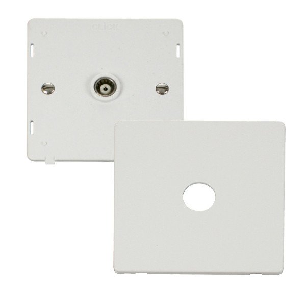 Click Definity Metal White Single Unshielded Isolated Coaxial Socket ...