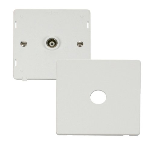 Click Single Isolated Coaxial Outlet (SIN158PW+SCP231MW) | UKES