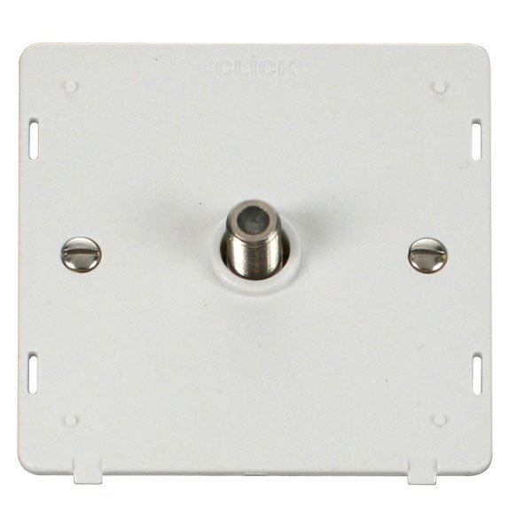 Click Definity Metal White Single Unshielded Satellite Outlet with ...