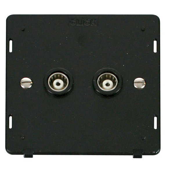 Click Definity Metal Black Twin Unshielded Isolated Coaxial Socket ...