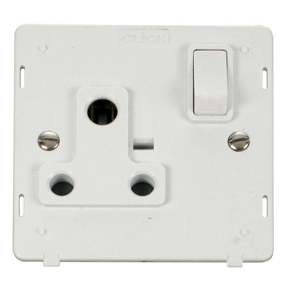 Click Definity Metal White 15A 1 Gang Round Pin Switched Socket Outlet ...