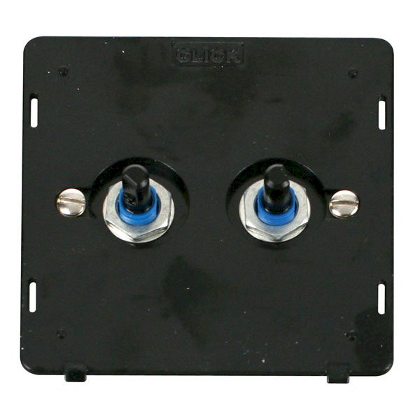 Click 2 Gang 250W 2 Way Dimmer Switch (SIN142+SCP242MW) | UKES