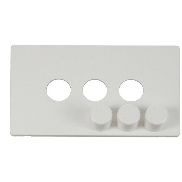 Click Definity Metal White 3 Gang 100W 2 Way LED Dimmer Switch with ...