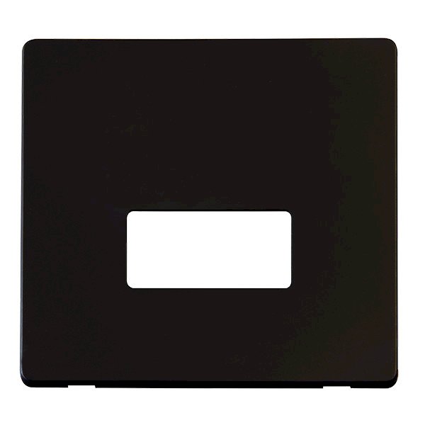 Click Definity Metal Black 13A Fused Connection Unit with Black Brushed ...