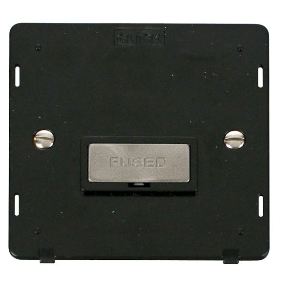 Click Definity Metal Black 13A Fused Connection Unit with Black Brushed ...