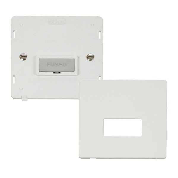 Click Definity Metal White 13A Fused Connection Unit with White Chrome ...