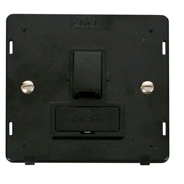 Click Definity Metal Black 13A Switched Fused Connection Unit with ...