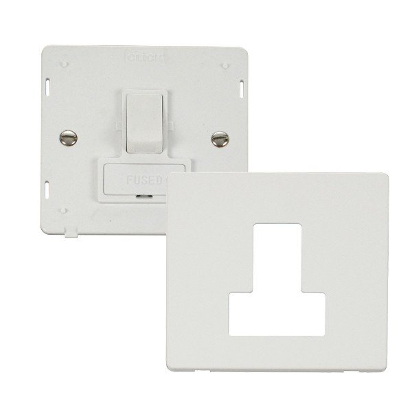 Click Definity Metal White 13A Switched Fused Connection Unit with ...