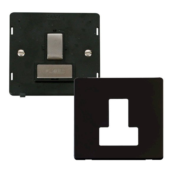 Click Definity Metal Black 13A Switched Fused Connection Unit with ...