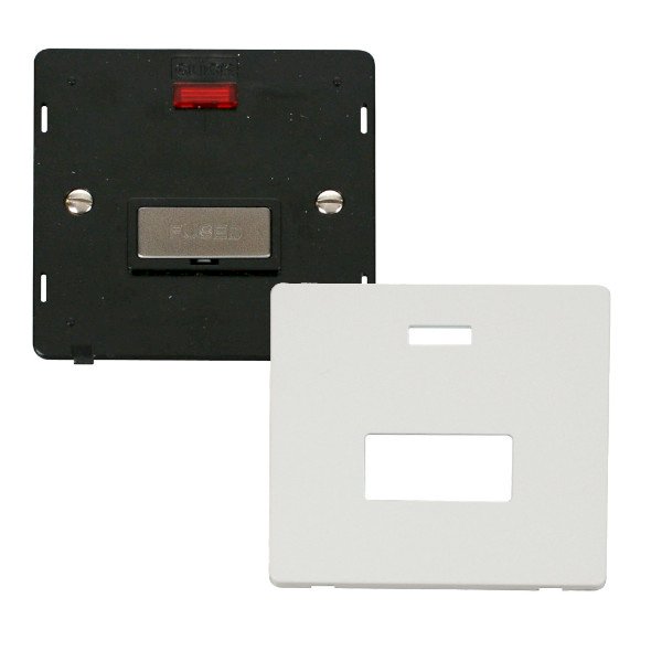 Click Definity Metal White 13A Fused Connection Unit with Neon and ...