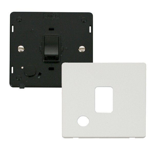 Click Definity Metal White 20A Double Pole Switch and Flex Outlet with ...